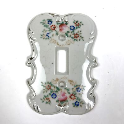 Ceramic Light Switch Plates Pretty Vintage Towne Porcelain Floral Rose