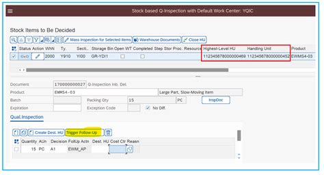 quality inspection of nested hus with follow up ta sap community