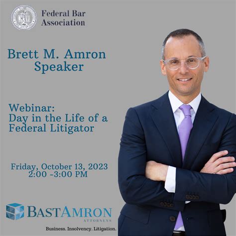 Day In The Life Of A Federal Litigator Webinar With Brett Amron Bast