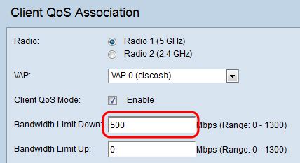 Client QoS Association Settings On The WAP371 Cisco