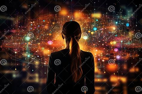 Skilled Female Data Scientist Analyzing And Visualizing Complex Big