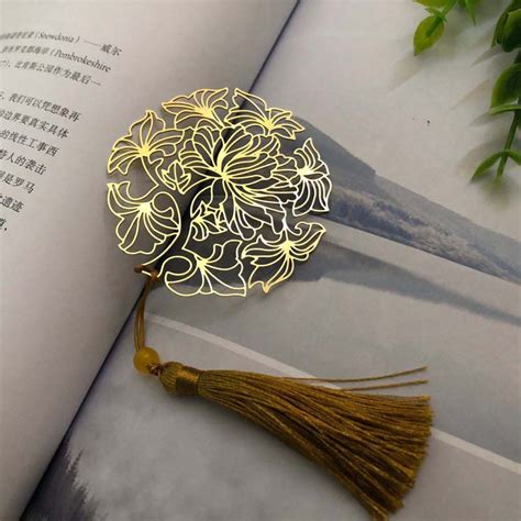 十二花黄铜书签中国风古典创意礼品小清新植物花卉文艺金属书签 虎窝淘