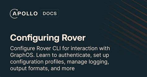Configuring Rover Apollo Graphql Docs