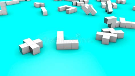 cubic dimensional black and white layout stock illustration