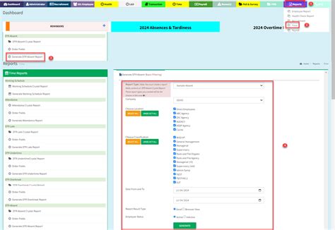 hrweb ph help center how to generate absent report
