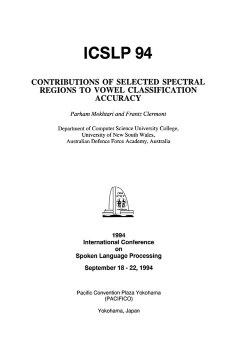 Pdf Contributions Of Selected Spectral Regions To Vowel