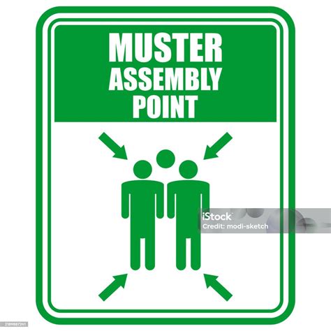 Muster Assembly Point Sign Vector Stock Illustration Download Image