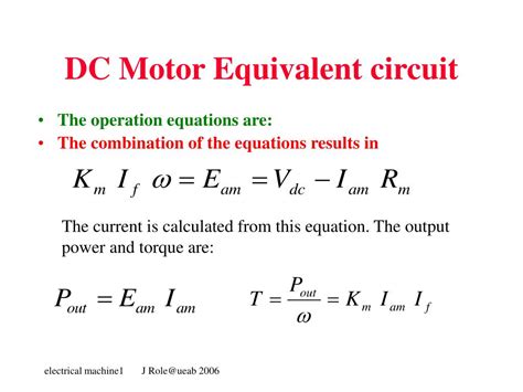 Dc Motor Formulas