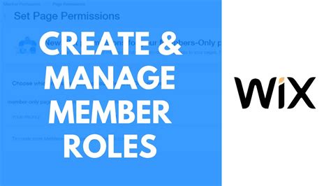 How To Create And Manage Member Roles On A Wix Website Youtube