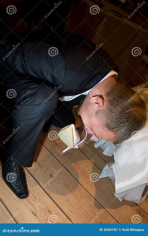 Groom Removing Garter Stock Image Image Of Traditional 3450187