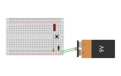 circuit design encender 3 led con push button tinkercad