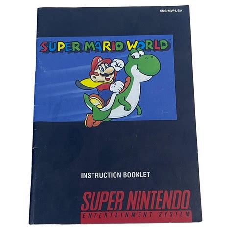Super Mario World Super Nintendo Game Manual Etsy