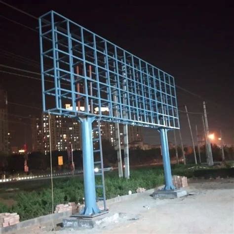 Blue Outdoor Mild Steel Hoarding Structure For Advertising Thickness