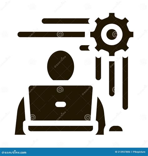 Programmer Work Icon Vector Glyph Illustration Stock Vector Illustration Of Vector Sign
