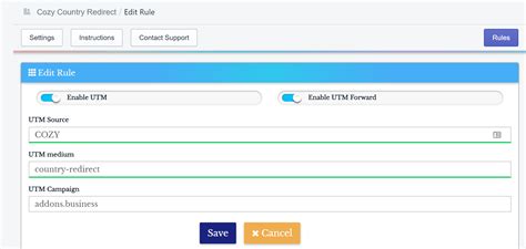 UTM Parameters In Country Redirect Addons Business