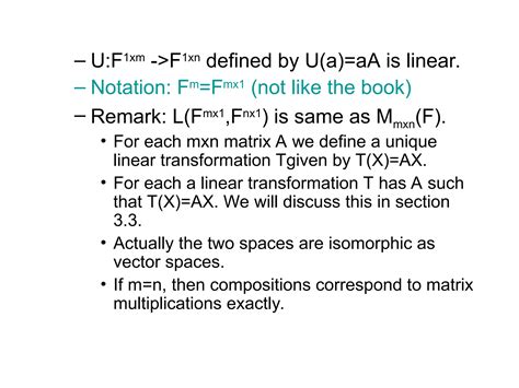 linear transformation linear algebra pptx