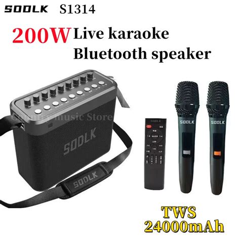 Sodlk 고출력 블루투스 스피커 휴대용 360 스테레오 서라운드 붐박스 홈 시어터 사운드 마이크 Tws 서브우퍼 포함