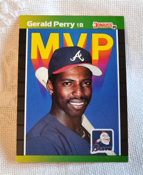 Gerald Perry 1989 Donruss Mvp Baseball Card Atlanta Braves Collectible Etsy