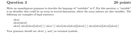 solved write an unambiguous grammar to describe the language