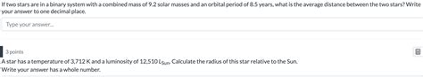 Solved If Two Stars Are In A Binary System With A Combined Chegg