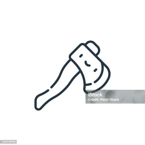 흰색 배경에서 격리된 축 벡터 아이콘입니다 개요 웹 사이트 디자인 및 모바일 응용 프로그램 개발을위한 얇은 라인 도끼 아이콘 얇은 선 축 윤곽선 아이콘 벡터 그림입니다