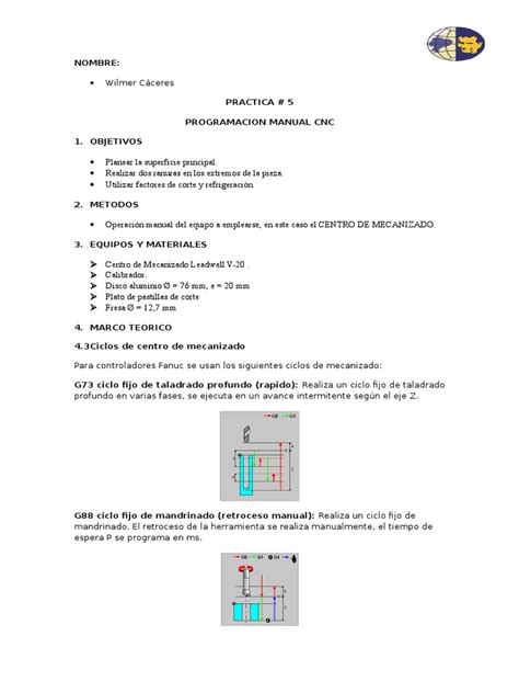 Practica 5 Cnc Pdf Perforar Control Numerico