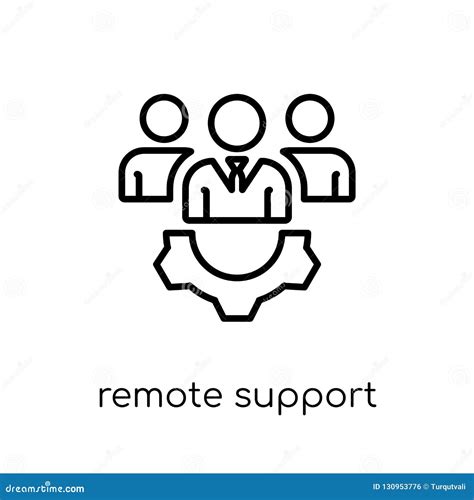 Remote Support Icon Trendy Modern Flat Linear Vector Remote Sup Stock Vector Illustration Of