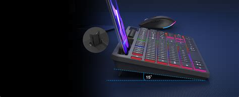 Wireless Keyboard And Mouse Combo With Backlit Soueto Full Size Ergonomic Keyboard