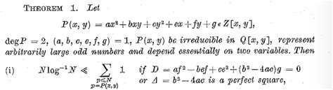 Ntnumber Theory On A Theorem By Iwaniec About Binary Quadratic