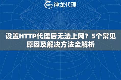 设置代理后无法上网？5个常见原因及解决方法全解析 神龙
