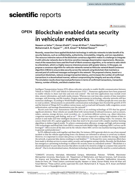 Pdf Blockchain Enabled Data Security In Vehicular Networks