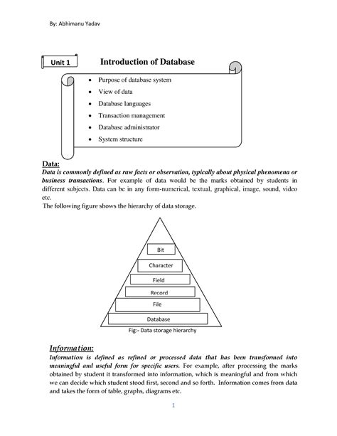 4th Sem Dbms Database Management System Notes Introduction Of Database Data Data Is