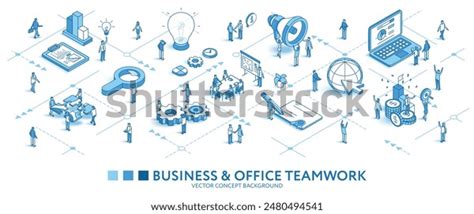 비즈니스 프로세스 사무실 등척성 심리스 패턴 스톡 벡터로열티 프리 2480494541 Shutterstock