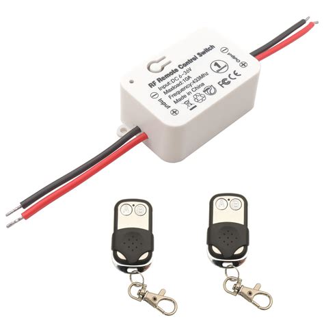 Dieserc Wireless Remote Control Switch Dc 12v 24v 10a Rf Relay Receiver With 2 Transmitters For