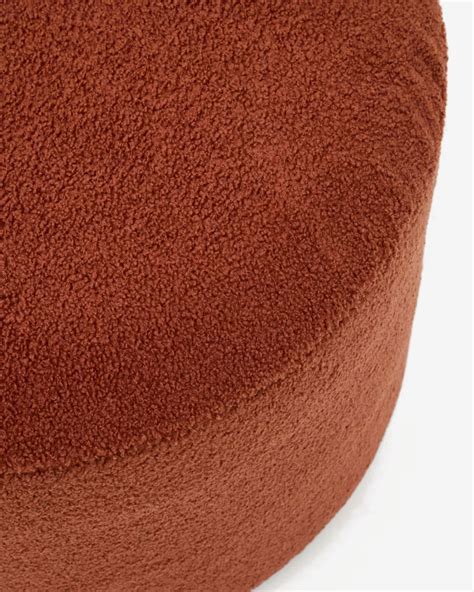 Reposapiés Desenfundable Kaeli De Borreguito Terracota Ø 60 Cm — Kave Home