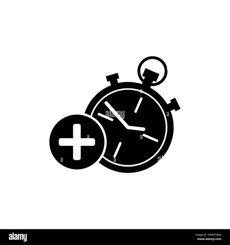 Stopwatch Plus Sign Icon Time Management Symbol Medical Urgency