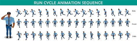 Запустить последовательность анимации цикла Премиум вектор