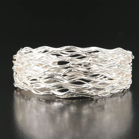 Mark Wasserman Samara Sterling Layered Wave Cuff Ebth