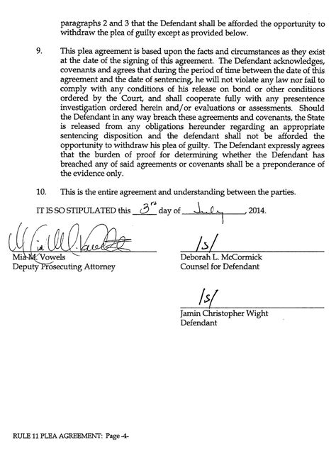 Jamin Wight Rule 11 Plea Agreement Page 4 Jamin Wight Archive