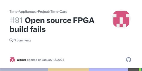 open source fpga build fails · issue 81 · time appliances project time