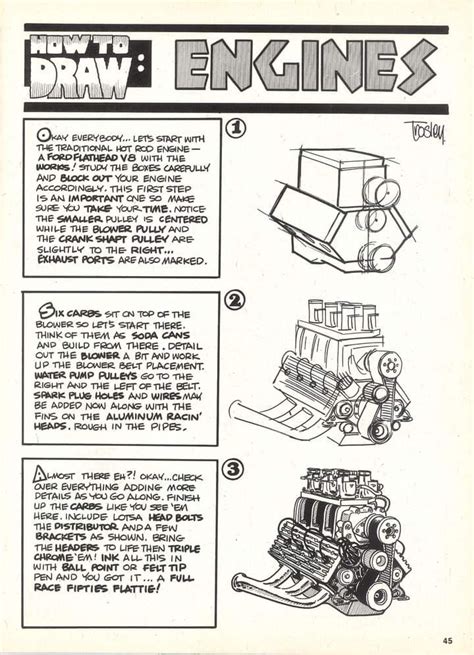 How To Draw Engines Step By Step Guide