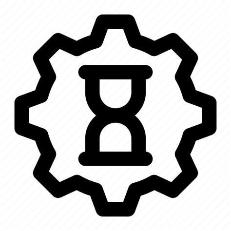 Setting Gear Configuration Cogwheel Hourglass Icon Download On