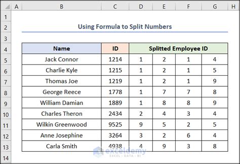 how to separate numbers using formula in excel 5 ways