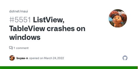 Listview Tableview Crashes On Windows · Issue 5551 · Dotnetmaui · Github