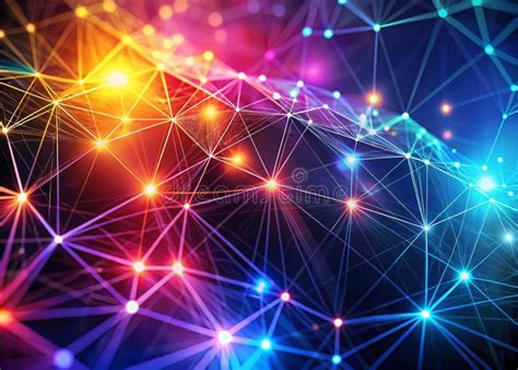 Dynamic Polygonal Network Connections An Abstract Tech Background Featuring Glowing
