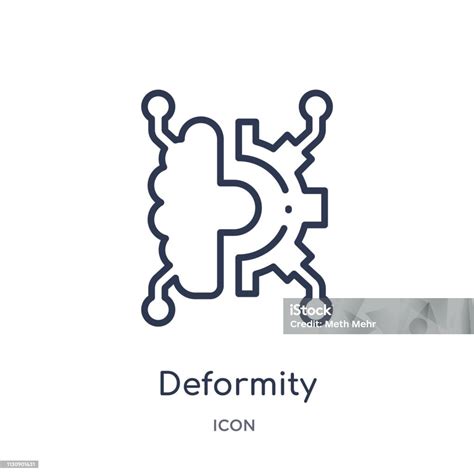 인공 Intellegence 미래 기술 개요 컬렉션에서 선형 기형 아이콘입니다 얇은 선 기형 벡터 흰색 배경에 고립입니다 기형 유행 삽화 과일에 대한 스톡 벡터 아트 및