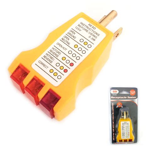 1 Electrical Receptacle Tester Ac Outlet Plug 3 Prong Circuit Analyzer