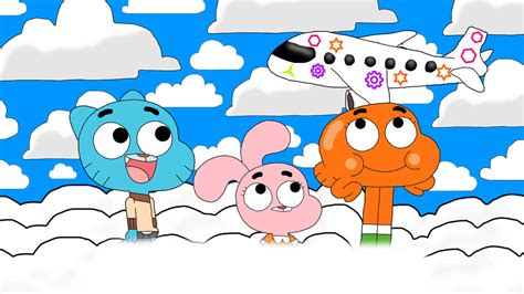 Gumball Darwin Anais They Spectating Plane In Sky By Dzinymaster On