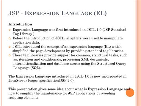 Ppt Jsp Powerpoint Presentation Free Download Id3845282