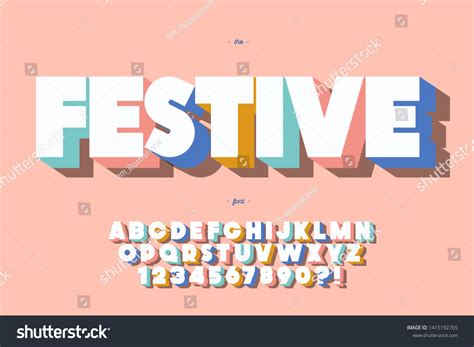 Festive Font 3d Bold Style Cute Stock Vector Royalty Free 1415192765 Shutterstock